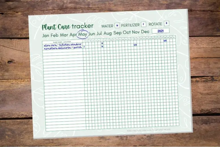 Free Printable Plant Care Tracker - The Leafy Little Home